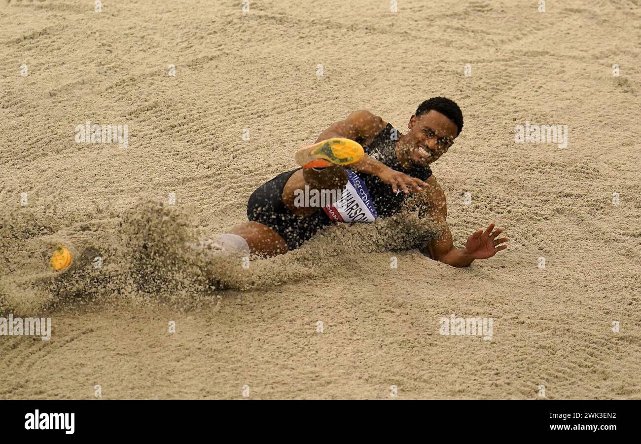 Alexander Farquharson in Aktion während des Long Jump Final der Herren ...
