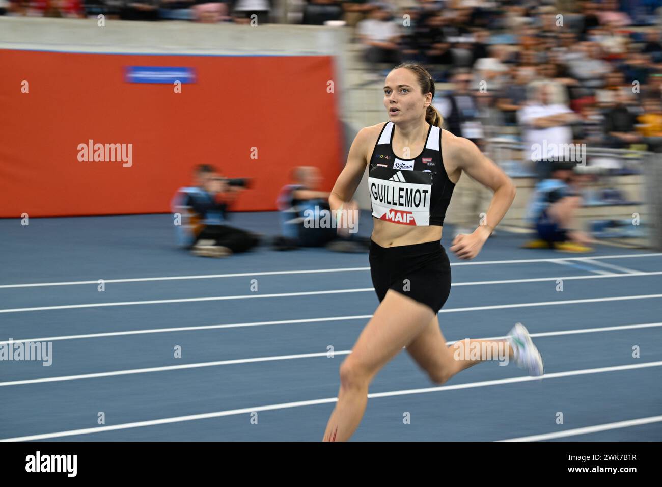 Miramas, Frankreich. Februar 2024. Agathe Guillemot gewinnt am 18 ...