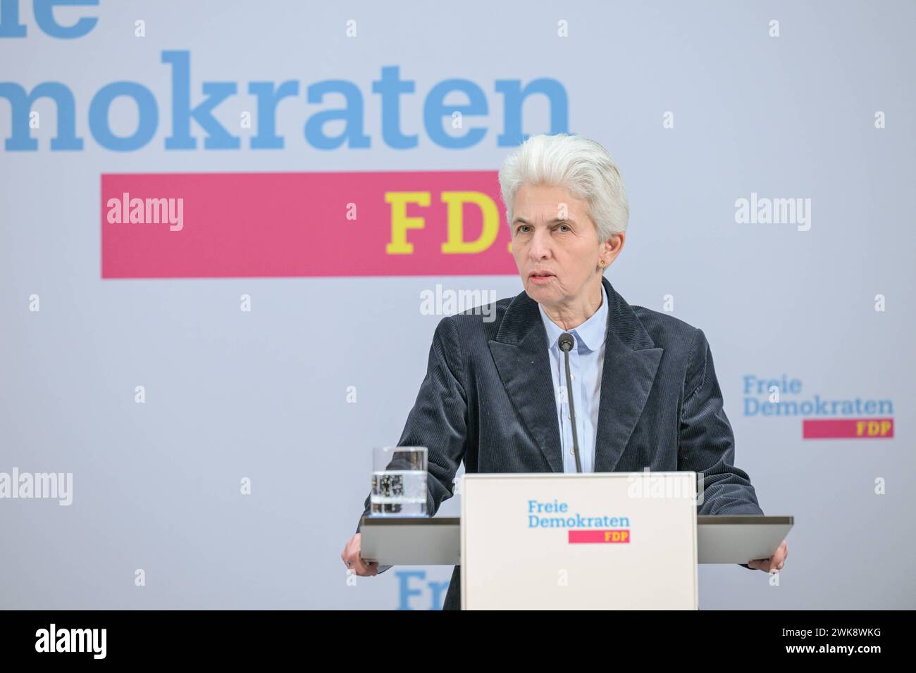 Berlin, Deutschland 19. Februar 2024: Pressekonferenz mit FDP-Generalsekretär und der ...