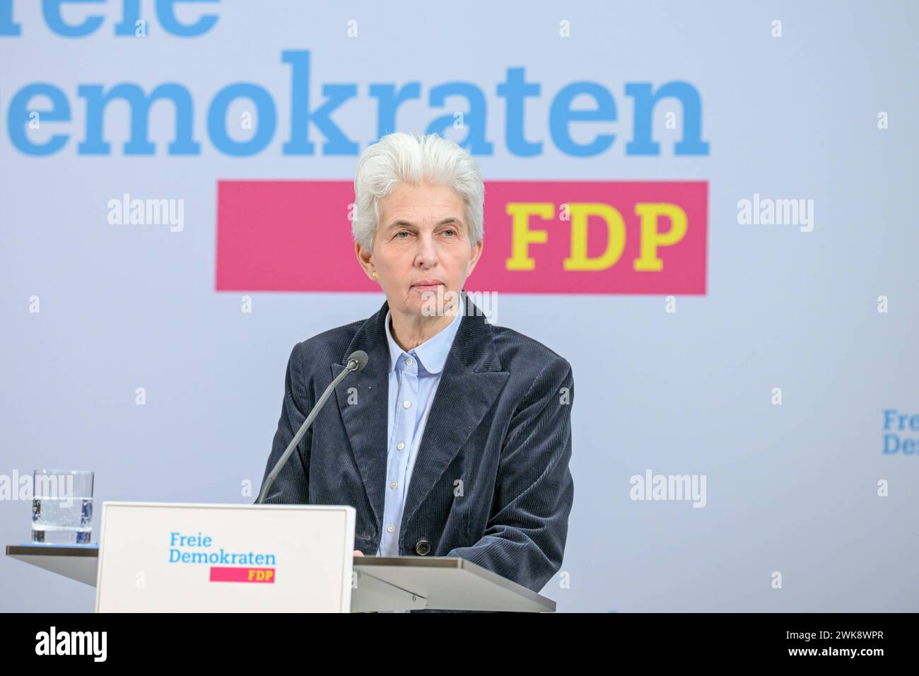 Berlin, Deutschland 19. Februar 2024: Pressekonferenz mit FDP-Generalsekretär und der ...