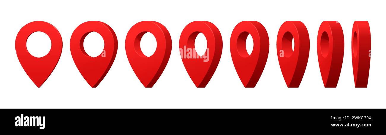 3D Locator Pin animierte Spiel Sprite, Position Punkt in Rotation für ...