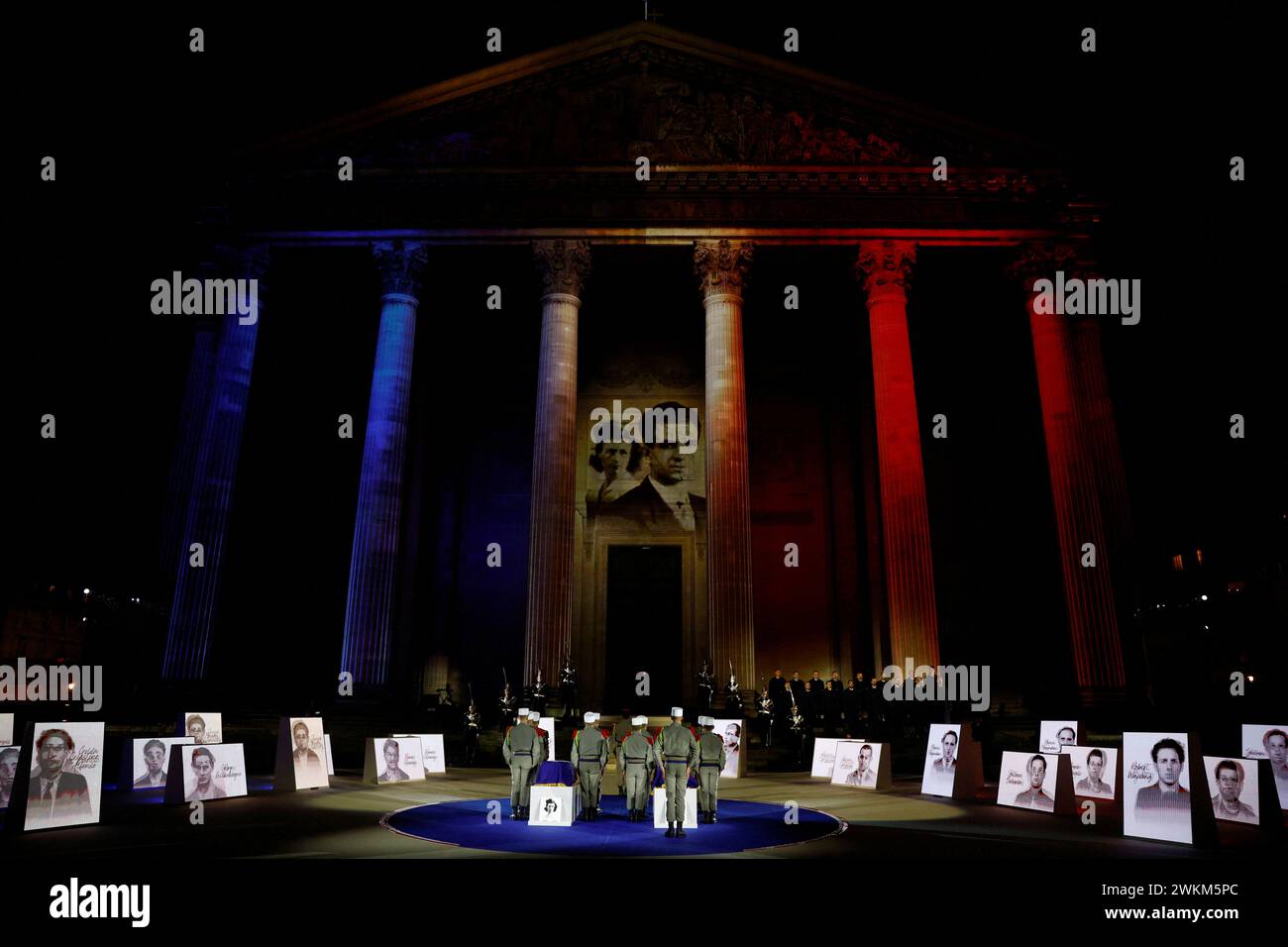 Soldiers from French Foreign Legion stand by the coffin of Missak ...