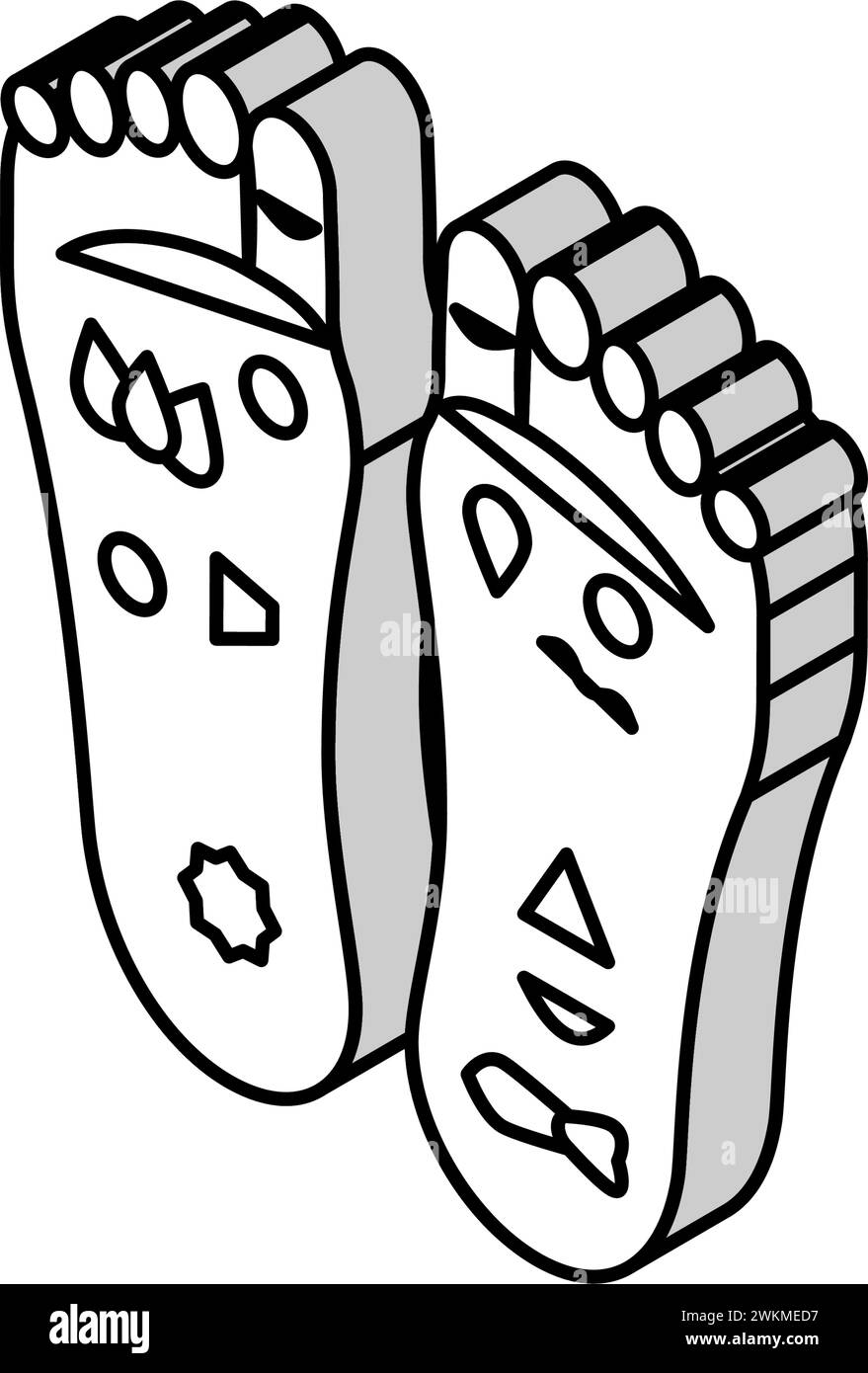 lotus Feet Divine Feet Isometrie Vektor-Illustration Stock-Vektorgrafik ...