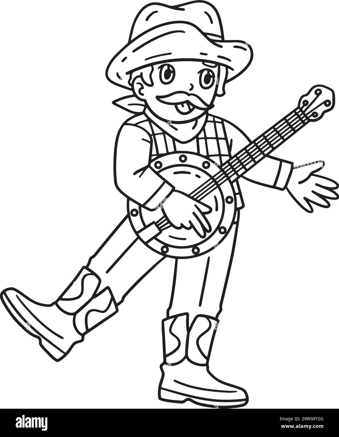 Banjo illustration Schwarzweiß-Stockfotos und -bilder - Alamy