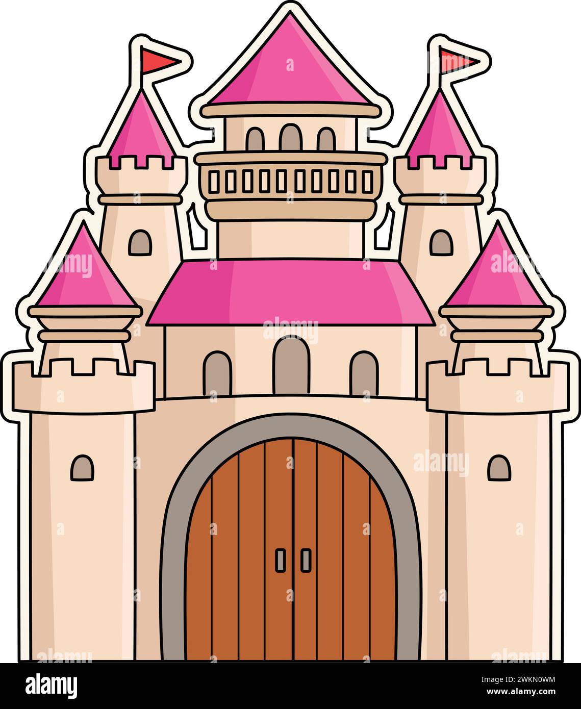 Burg Cartoon Farbige Clipart Illustration Stock-Vektorgrafik - Alamy