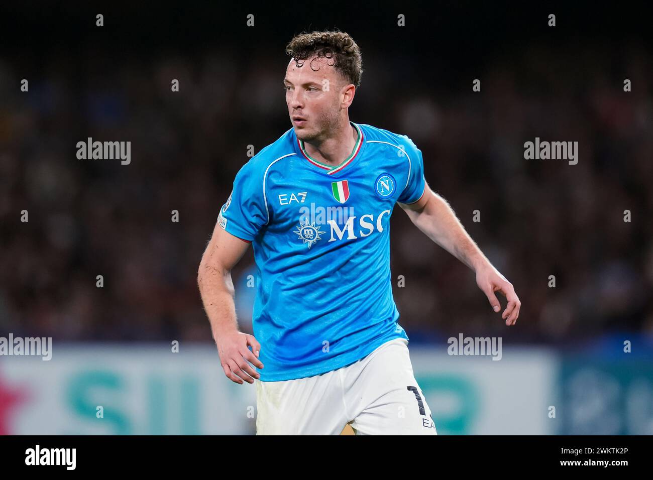 Neapel, Italien. Februar 2024. Amir Rahmani vom SSC Napoli sieht sich ...