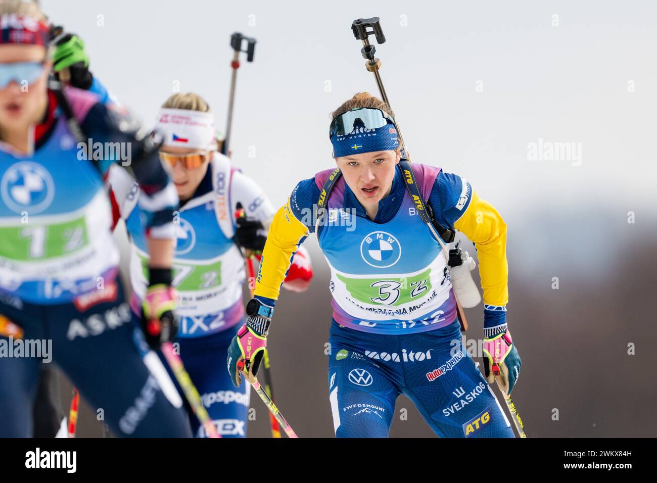 Linn Persson aus Schweden. , . Tritt am 17. Februar 2024 in Nove Mesto ...