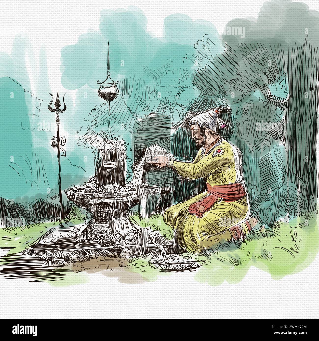 Abbildung: chhatrapati shivaji maharaj (chhatrapati shivaji) Puja shiv ...