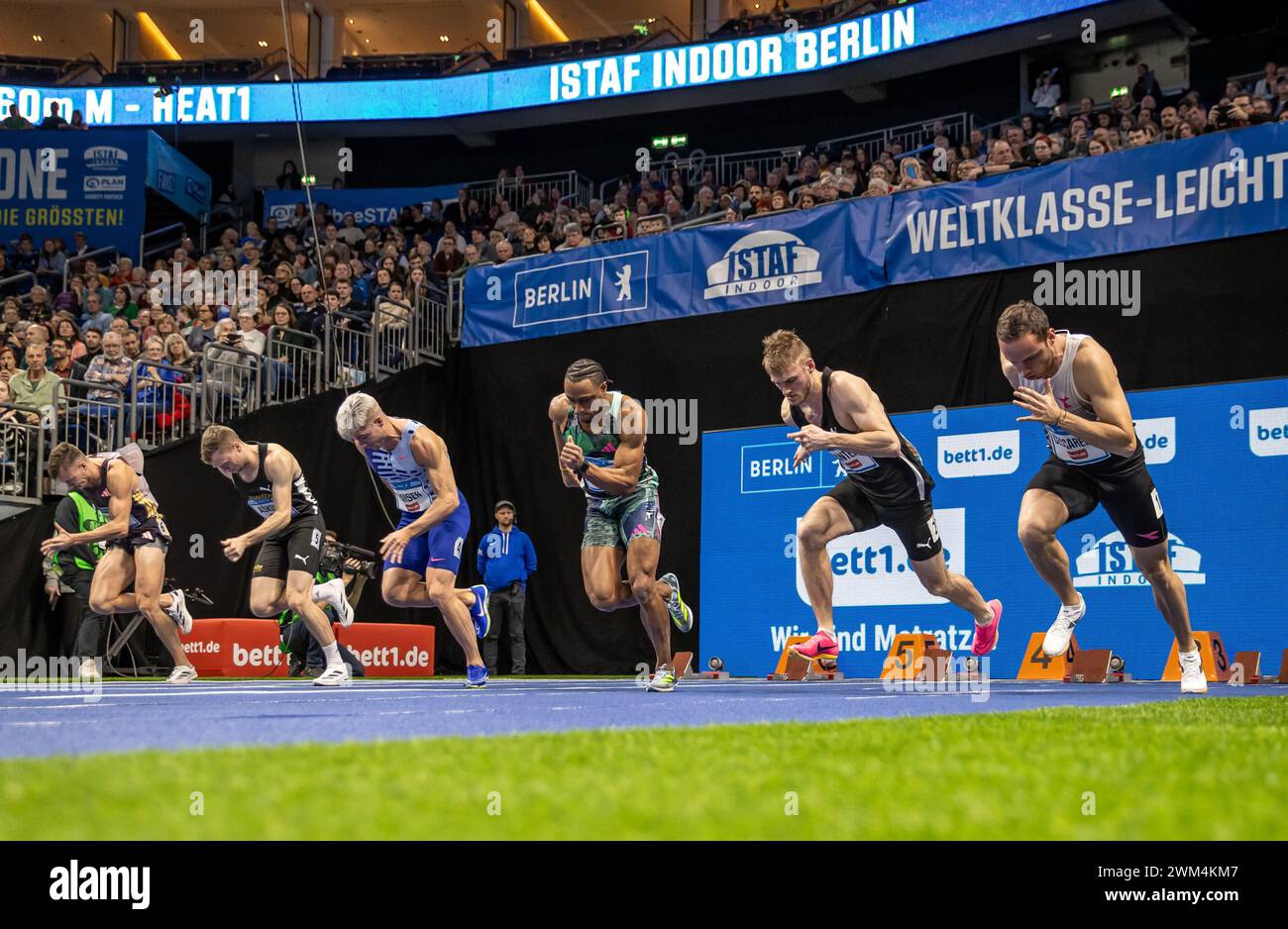 Berlin, Deutschland. Februar 2024. Leichtathletik: Istaf Indoor, 60 m ...