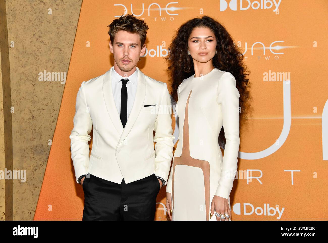 Austin Butler, left, and Zendaya attend the premiere of "Dune: Part Two ...