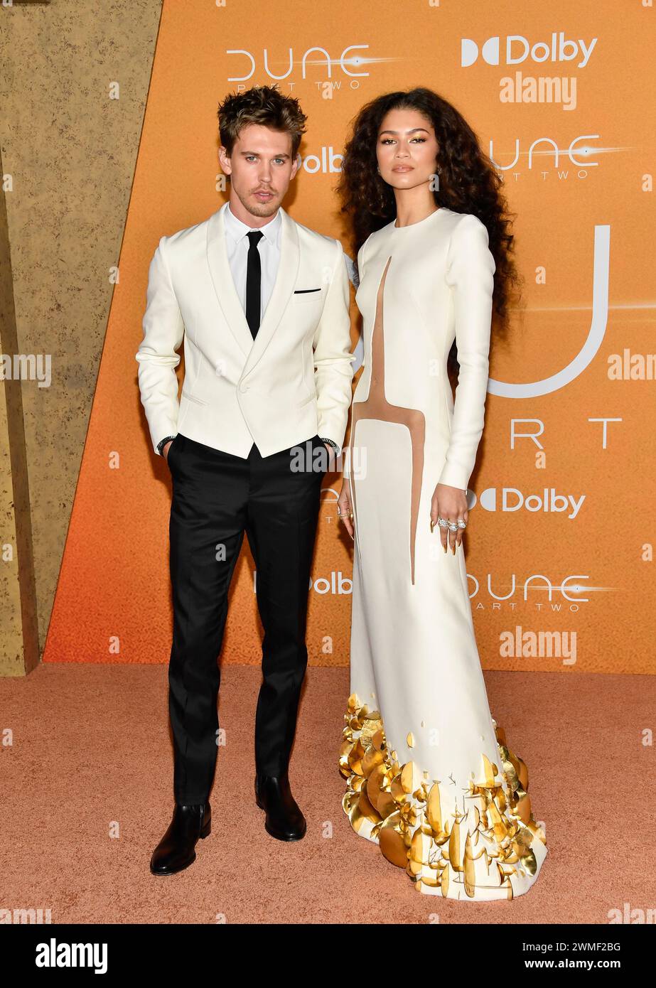 Austin Butler, left, and Zendaya attend the premiere of "Dune: Part Two ...