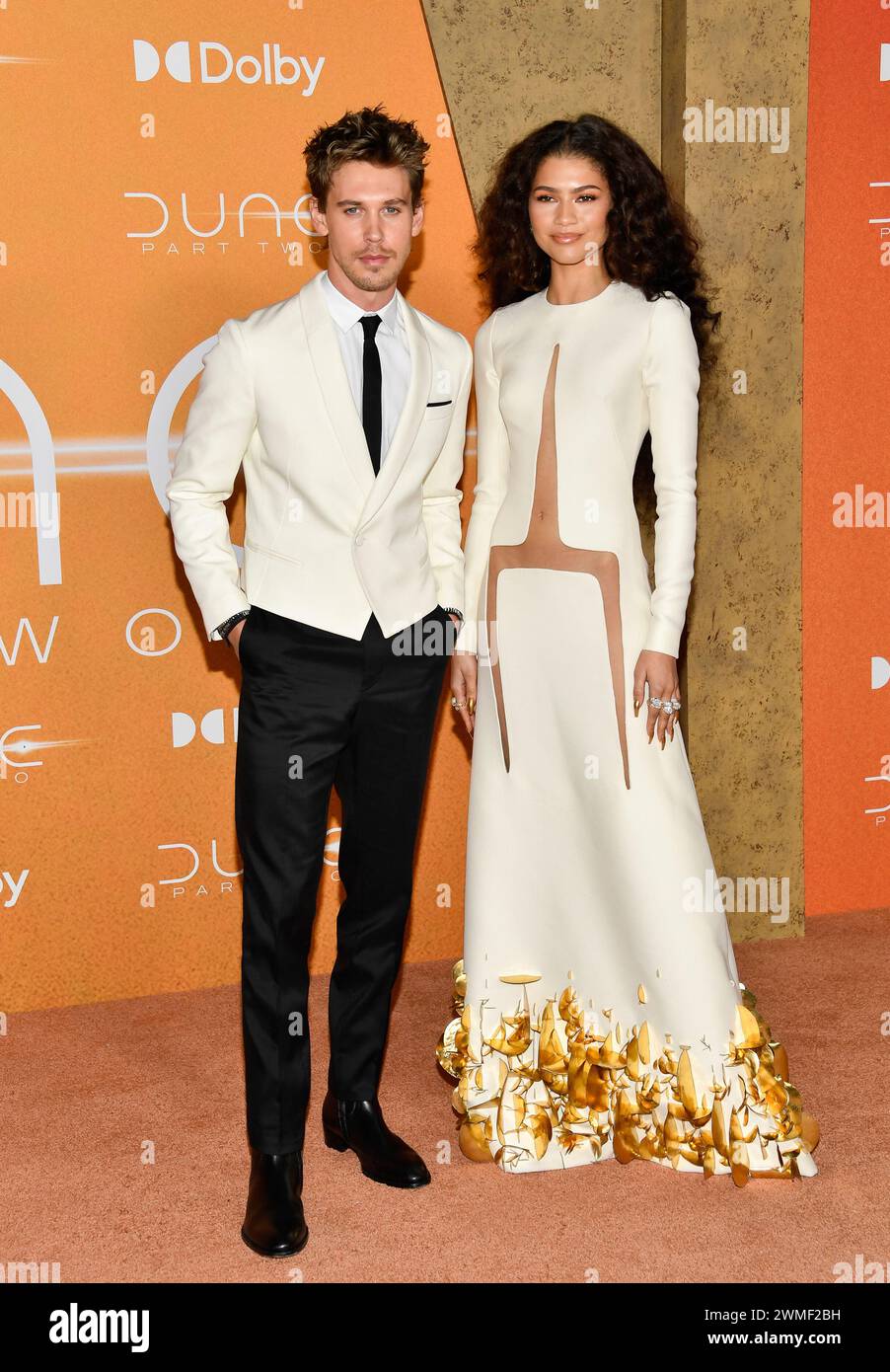 Austin Butler, left, and Zendaya attend the premiere of "Dune: Part Two ...