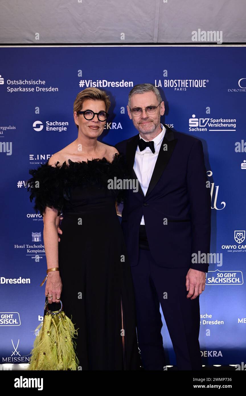 Andrea Eggers und Ehemann beim 16. SemperOpernball 2024 in der ...