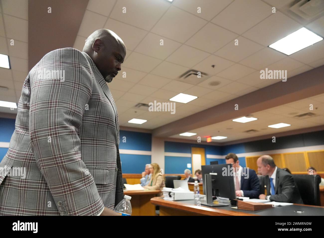 Terrence Bradley leaves the stand after testifying, Tuesday, Feb. 27 ...