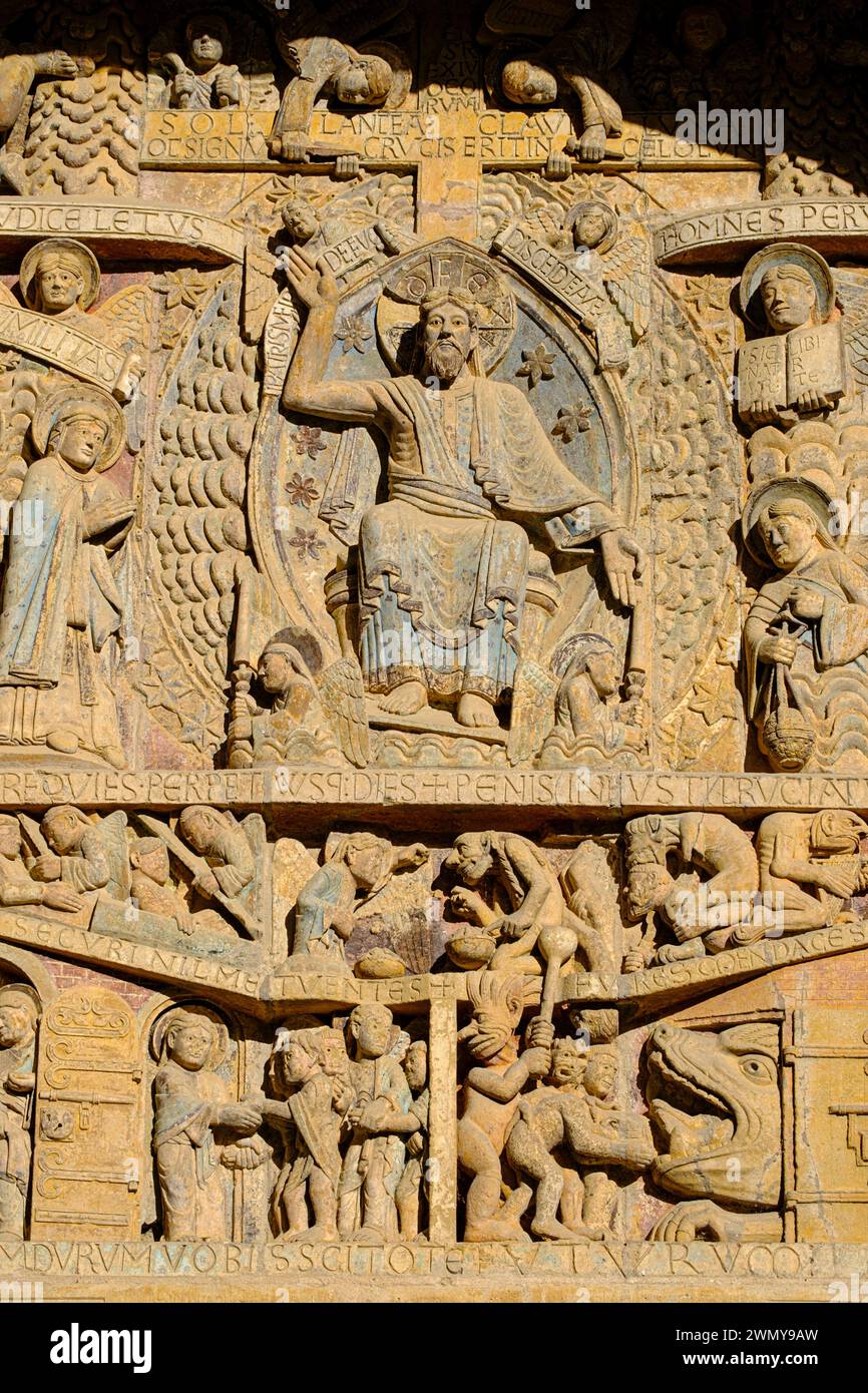 Frankreich, Aveyron, Conques, beschriftet eines der schönsten Dörfer in ...