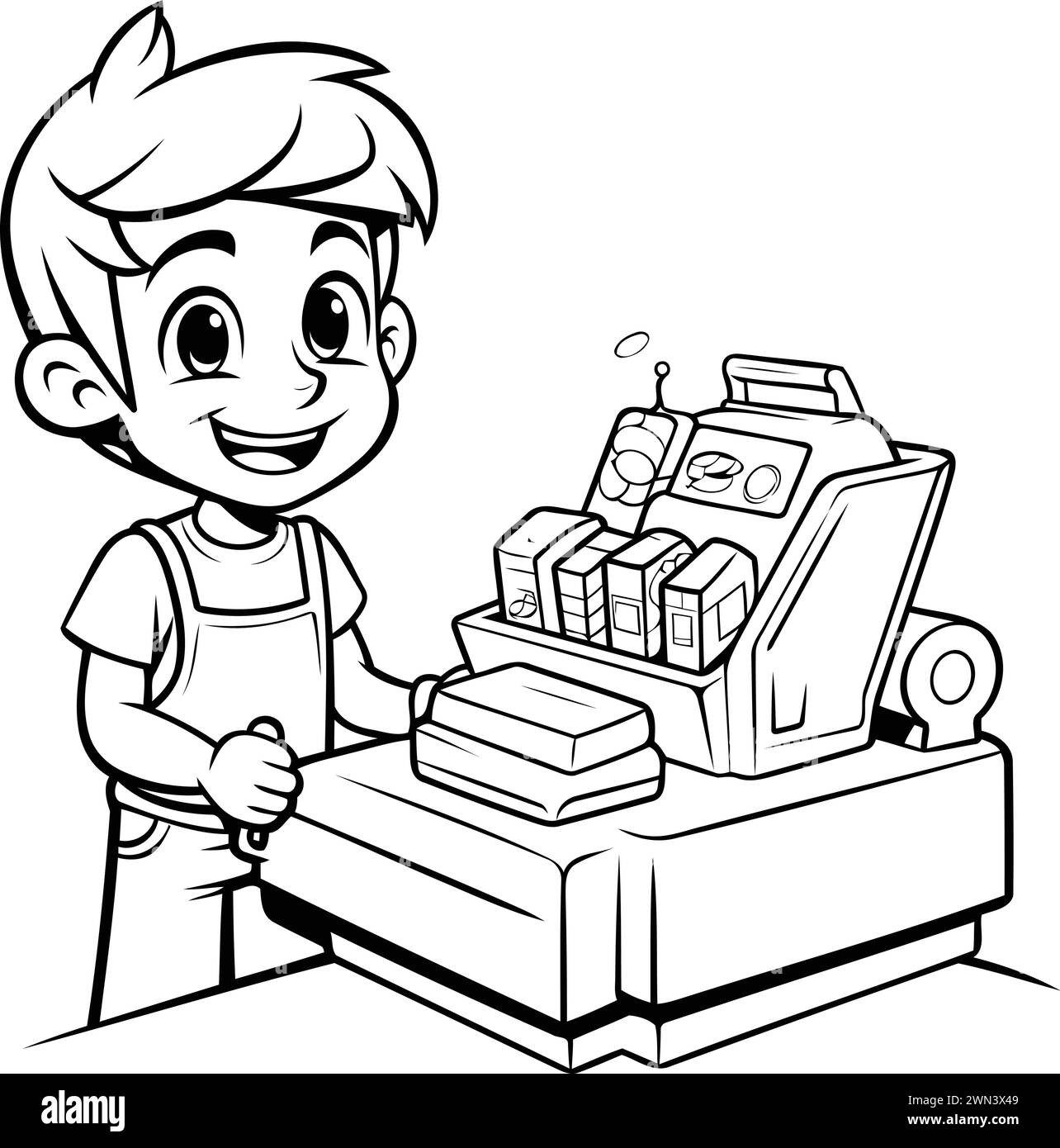 Cash register cartoon Stock-Vektorgrafiken kaufen - Seite 2 - Alamy