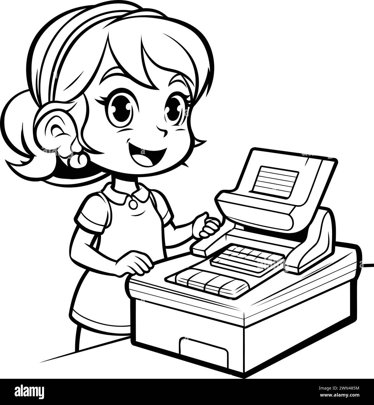Cash register cartoon Stock-Vektorgrafiken kaufen - Seite 2 - Alamy
