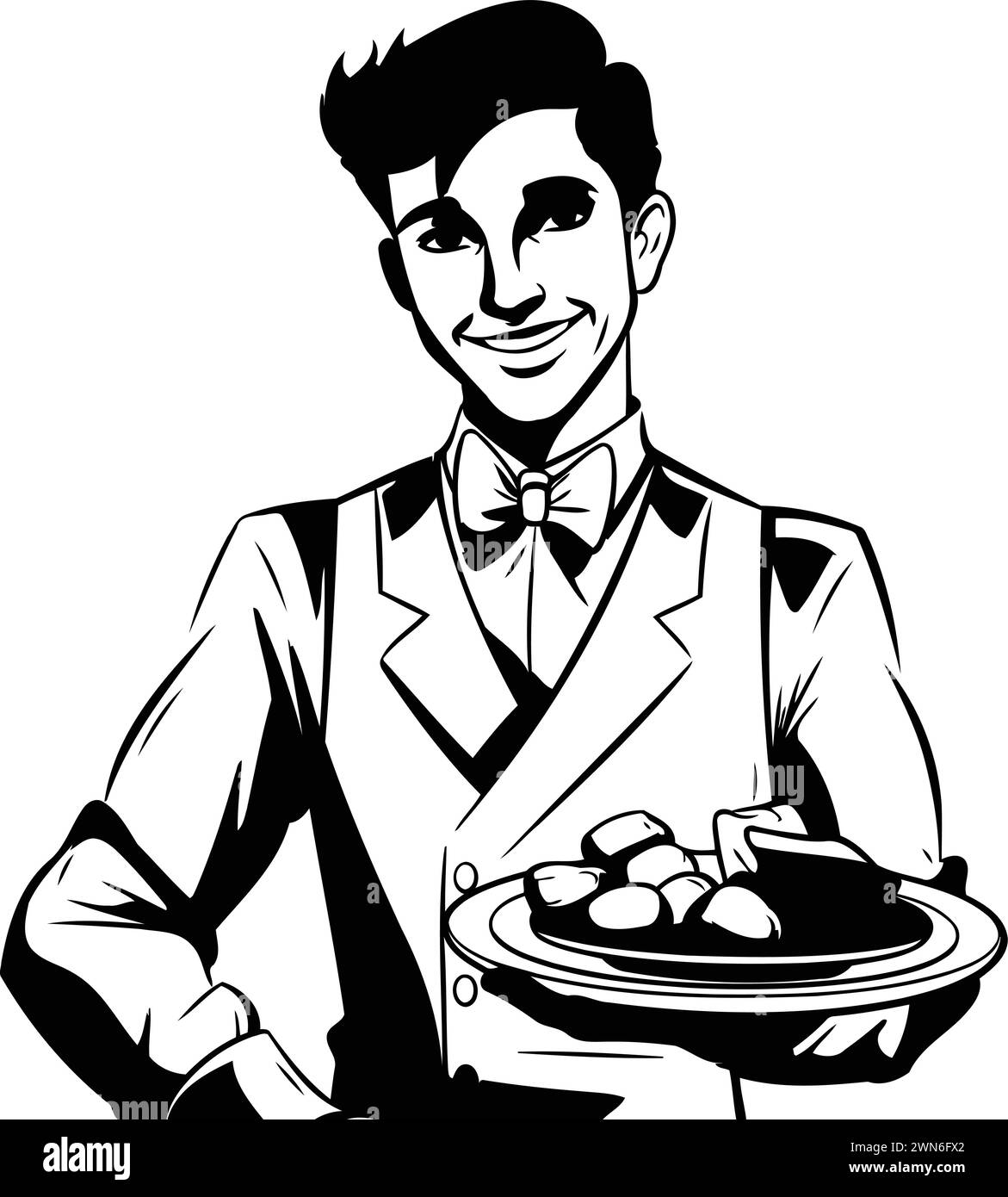 Kellner zeichnung Stock-Vektorgrafiken kaufen - Seite 3 - Alamy
