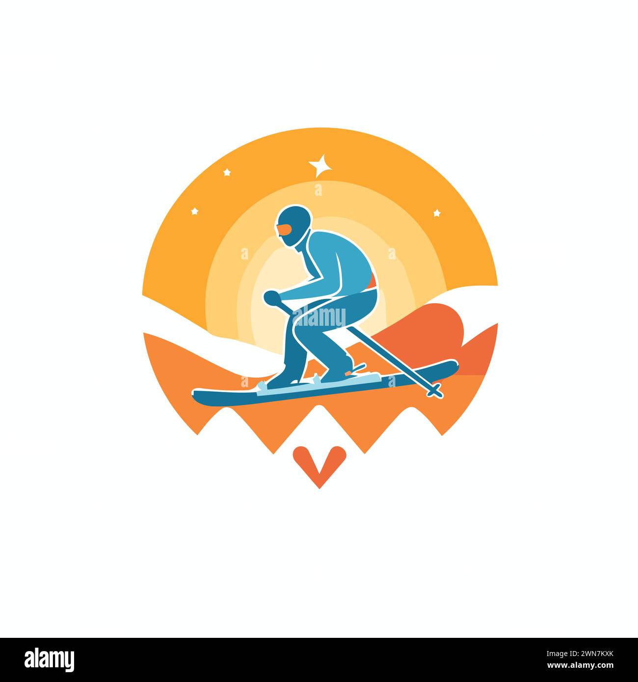Designvorlage für Skier-Logo. Skier-Symbol. Skier-Vektor-Illustration ...