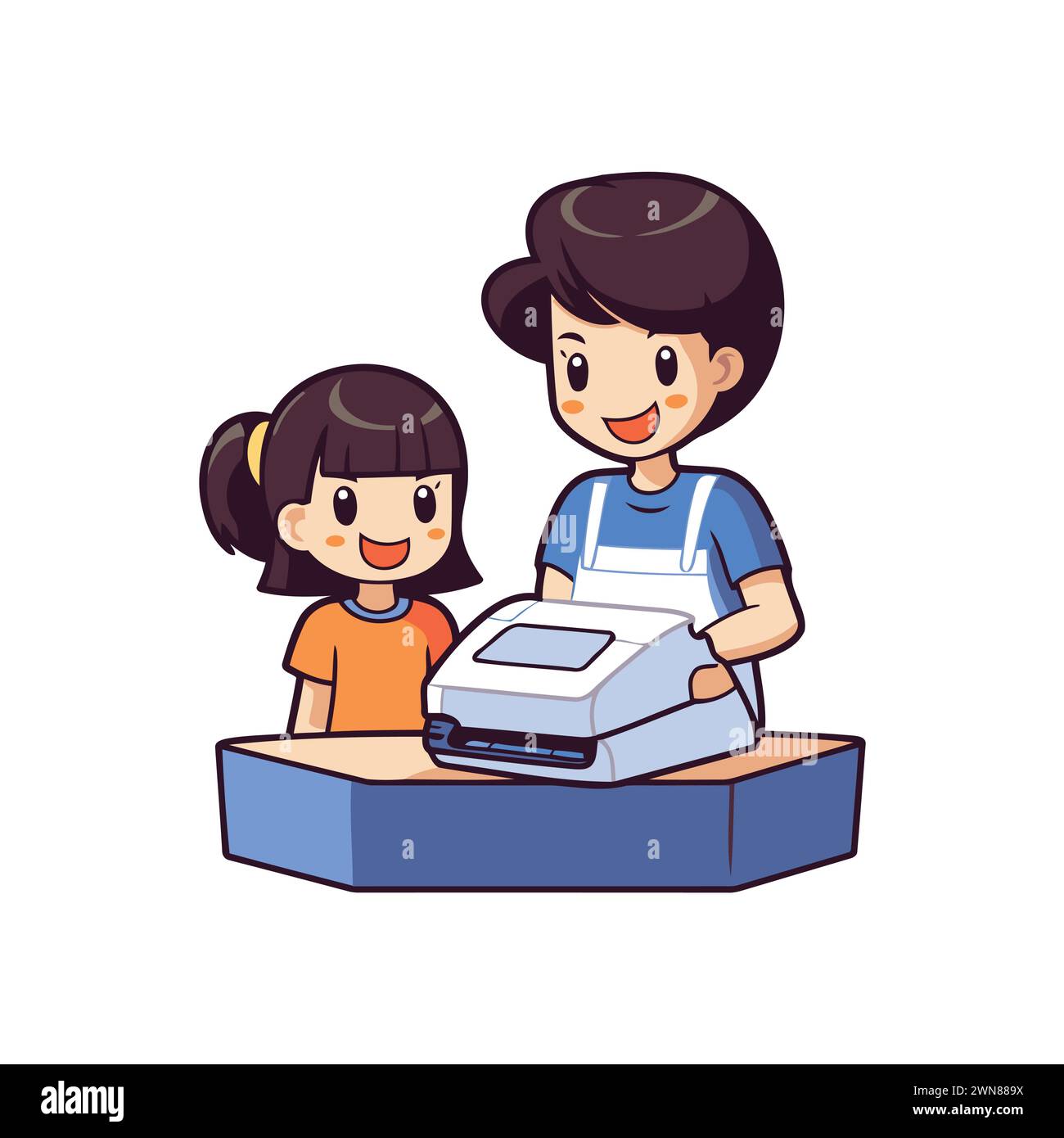 Cash register cartoon Stock-Vektorgrafiken kaufen - Seite 2 - Alamy