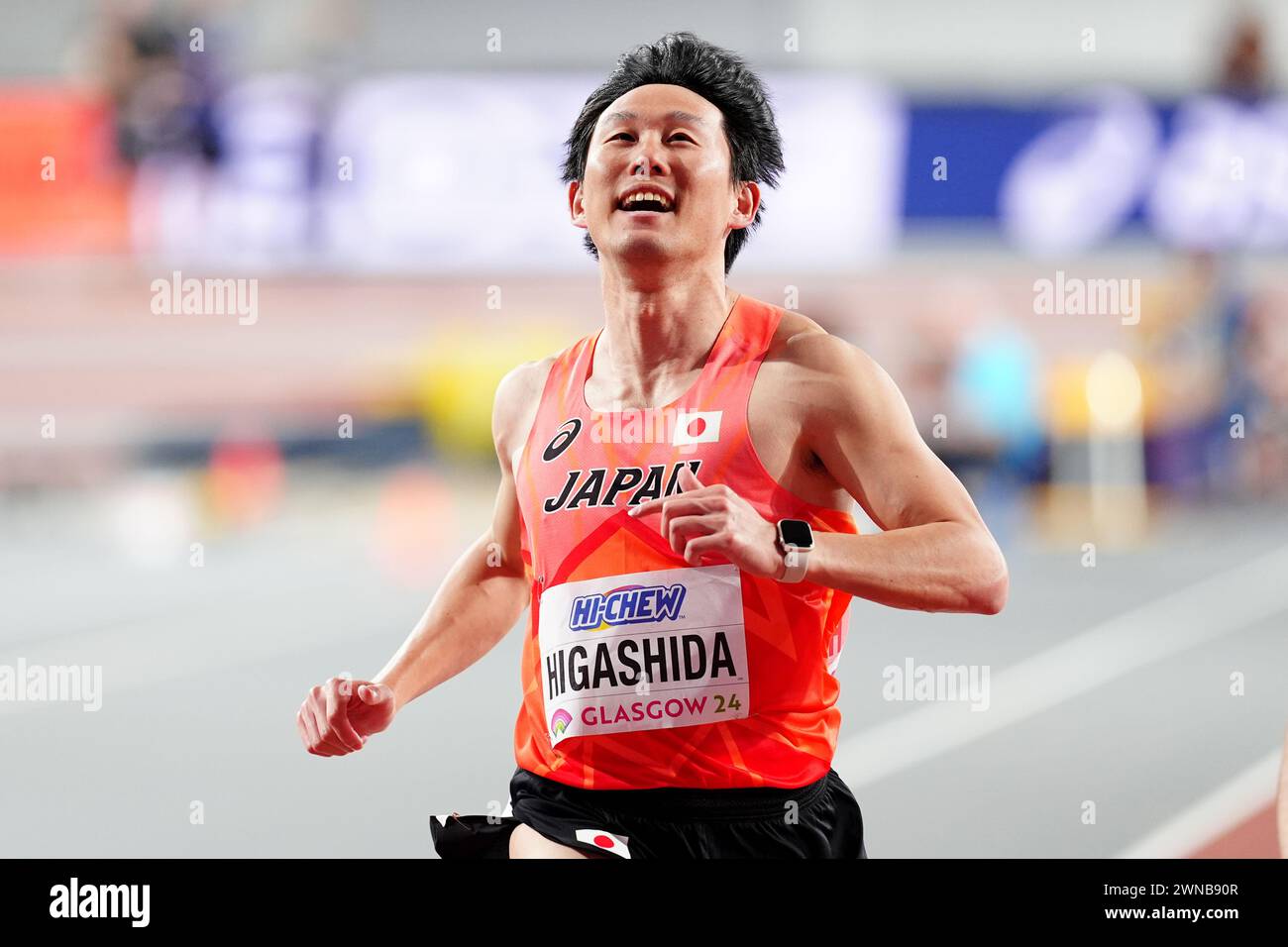 Der japanische Akihiro Higashida tritt am ersten Tag der Leichtathletik ...