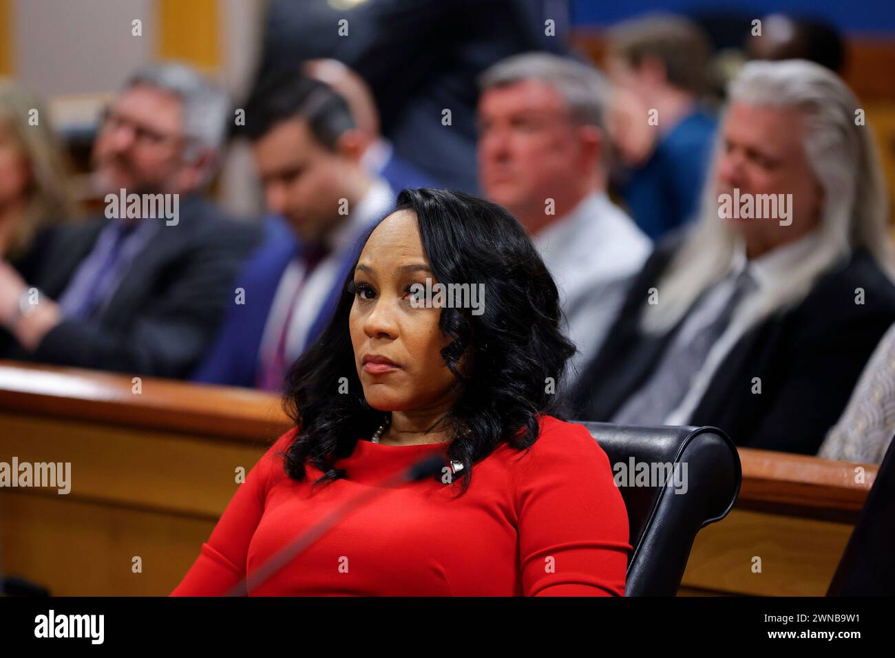 Fulton County District Attorney Fani Willis looks on during a hearing ...