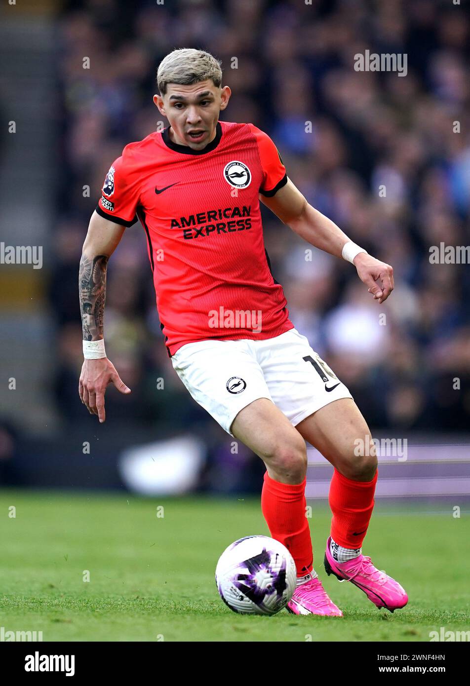 Julio Enciso von Brighton und Hove Albion in Aktion während des Premier ...