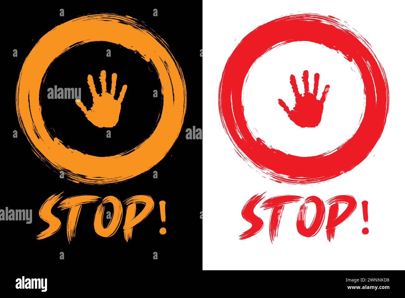 Hand stop sign signal gesture Stock-Vektorgrafiken kaufen - Alamy