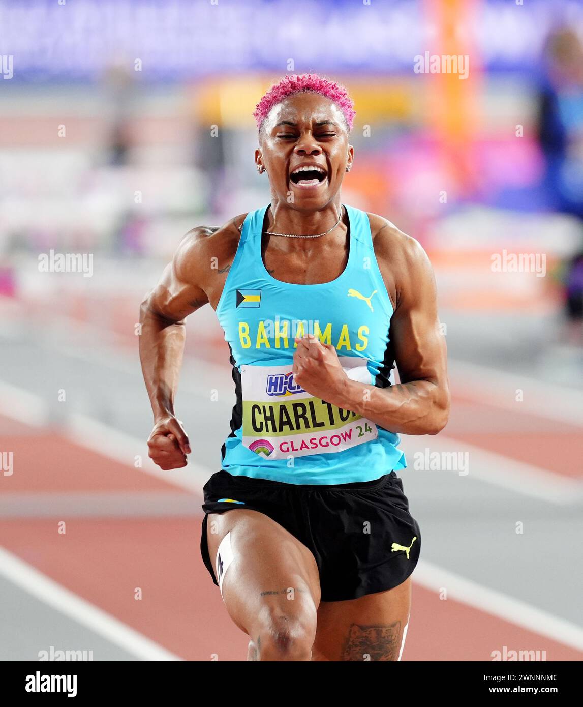 Devynne Charlton aus Bahamas stellt am dritten Tag der Leichtathletik ...