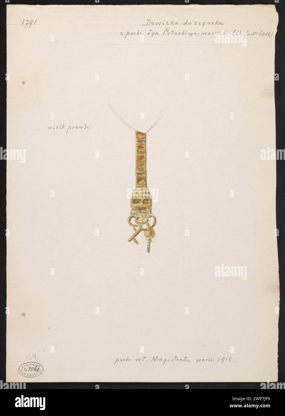 Die Uhr für die Uhr aus dem Porträt von Ignacy Potocki aus der Sammlung ...