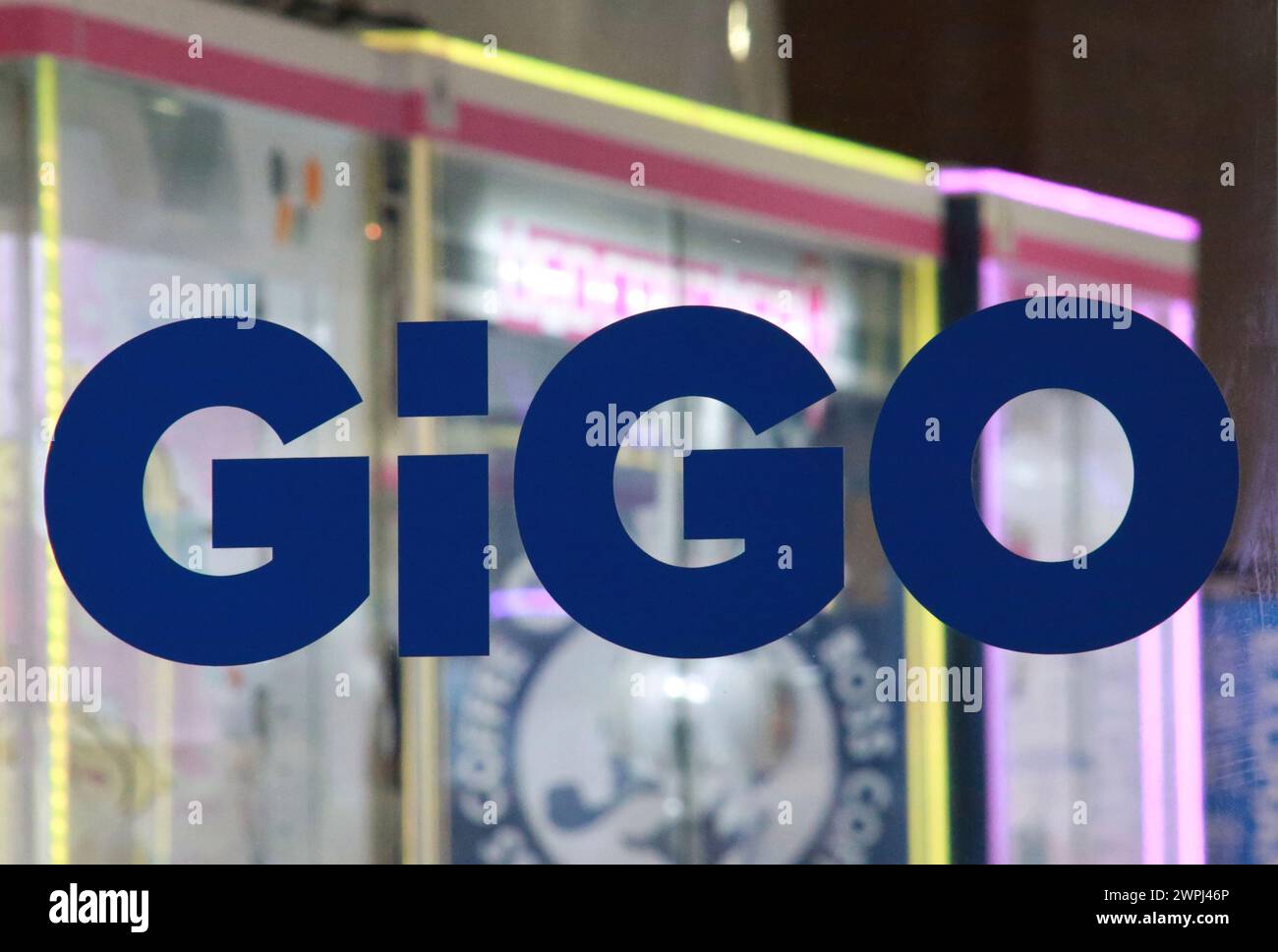 The logo of GiGO managed by GENDA GiGO Entertainment Inc. is seen in ...