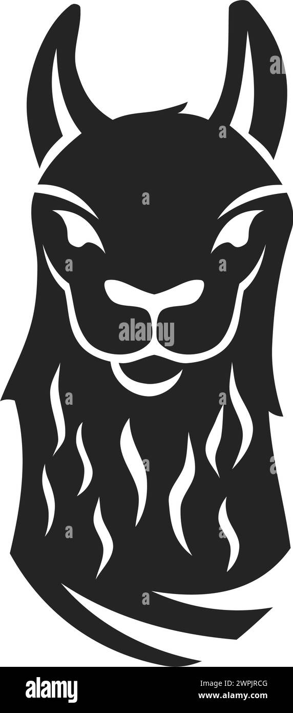 Vorlage für Lama-Logo isoliert. Markenidentität. Symbol abstrakte ...