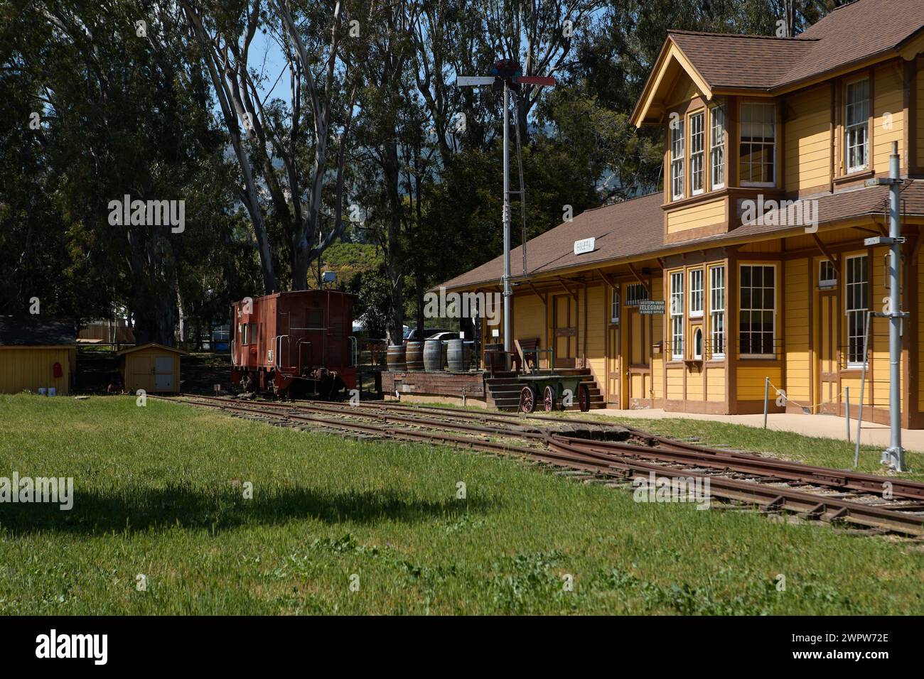 Das South Coast Railroad Museum in Goleta, Kalifornien, ist ein ...
