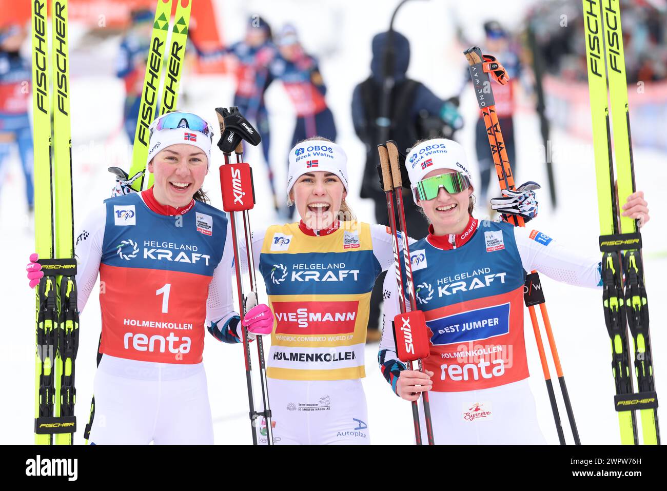 Oslo 20240309. In der Mitte gewinnt Ida Marie Hagen aus Norwegen, links ...