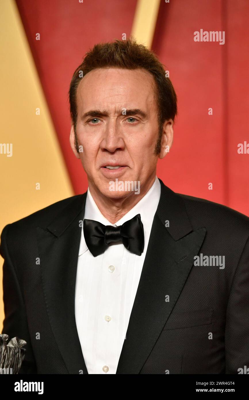 Nicolas Cage arrives at the Vanity Fair Oscar Party on Sunday, March 10 ...