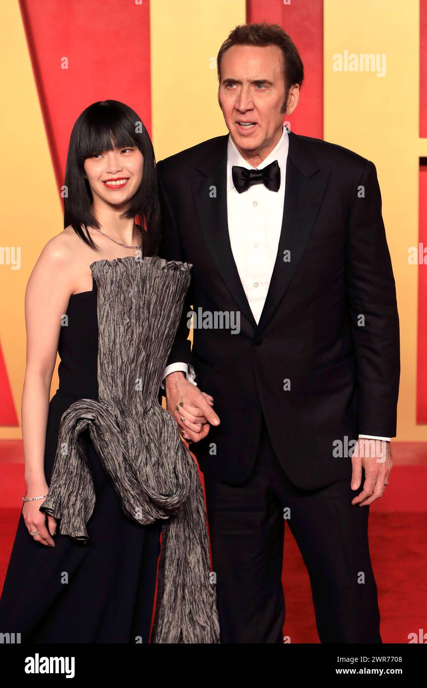 Nicolas Cage mit Ehefrau Riko Shibata bei der Vanity Fair Oscar Party 2024 anlässlich der 96 ...