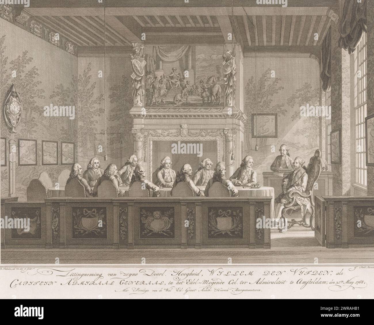 Willem V. nimmt einen Sitz in der Admiralität, 1768, Sitzplatz seiner ...