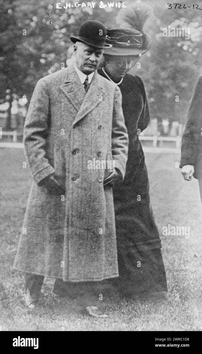 E.H. Gary und Ehefrau, Foto zeigt Elbert Henry Gary (1846–1927 ...