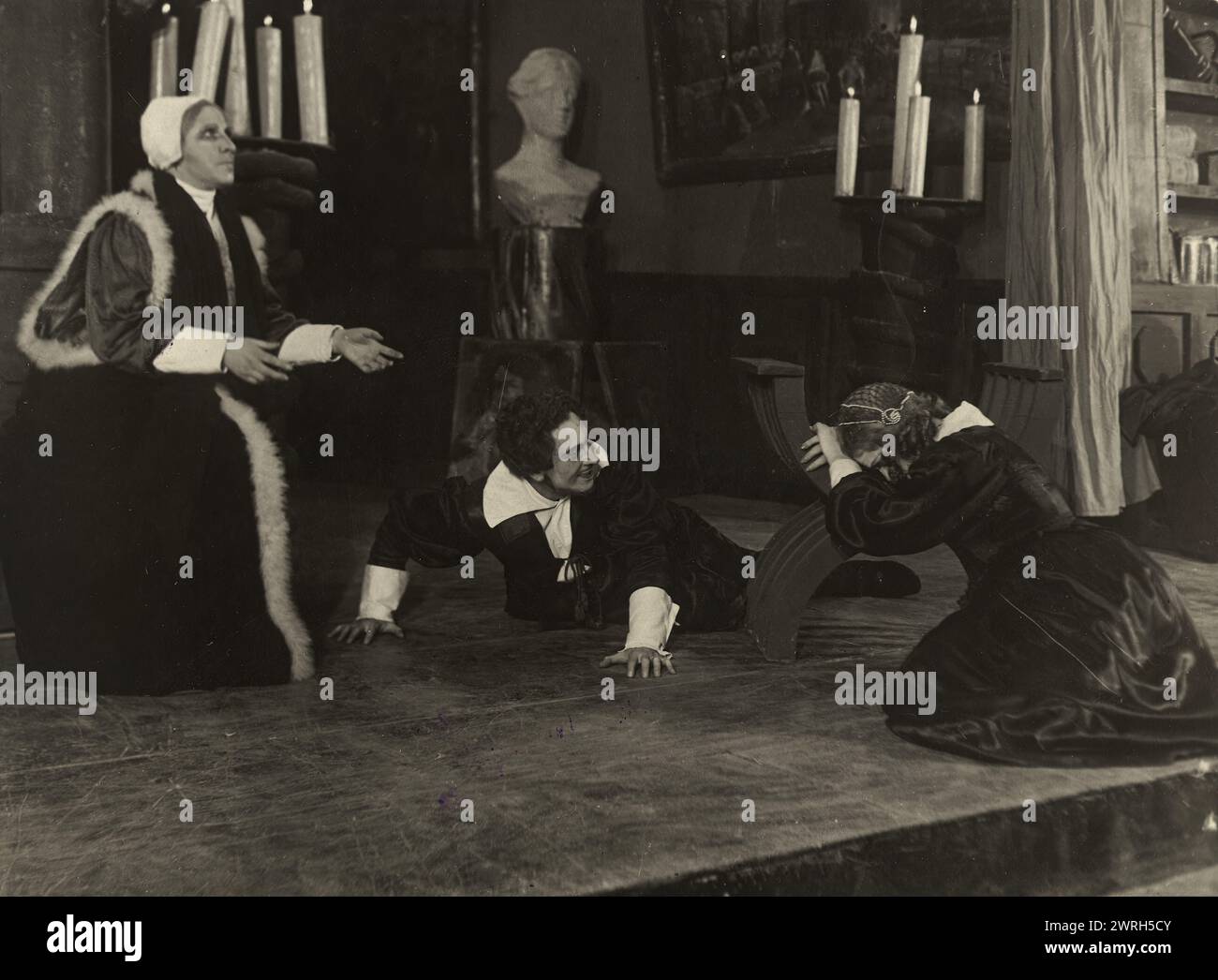 Eine Szene aus dem Stück, basierend auf K. Gutskows Drama „Uriel Acosta ...