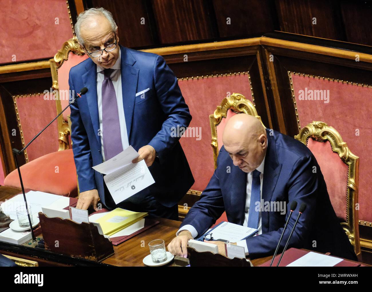 Roma, Italien. März 2024. IL Ministro dell'interno Matteo Piantedosi, Il Ministro della Difesa ...