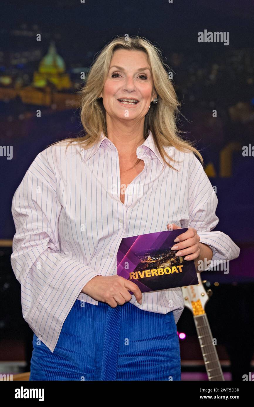 MDR - Flussboot. Moderatorin Kim Fisher anläßlich der Aufzeichnung der ...