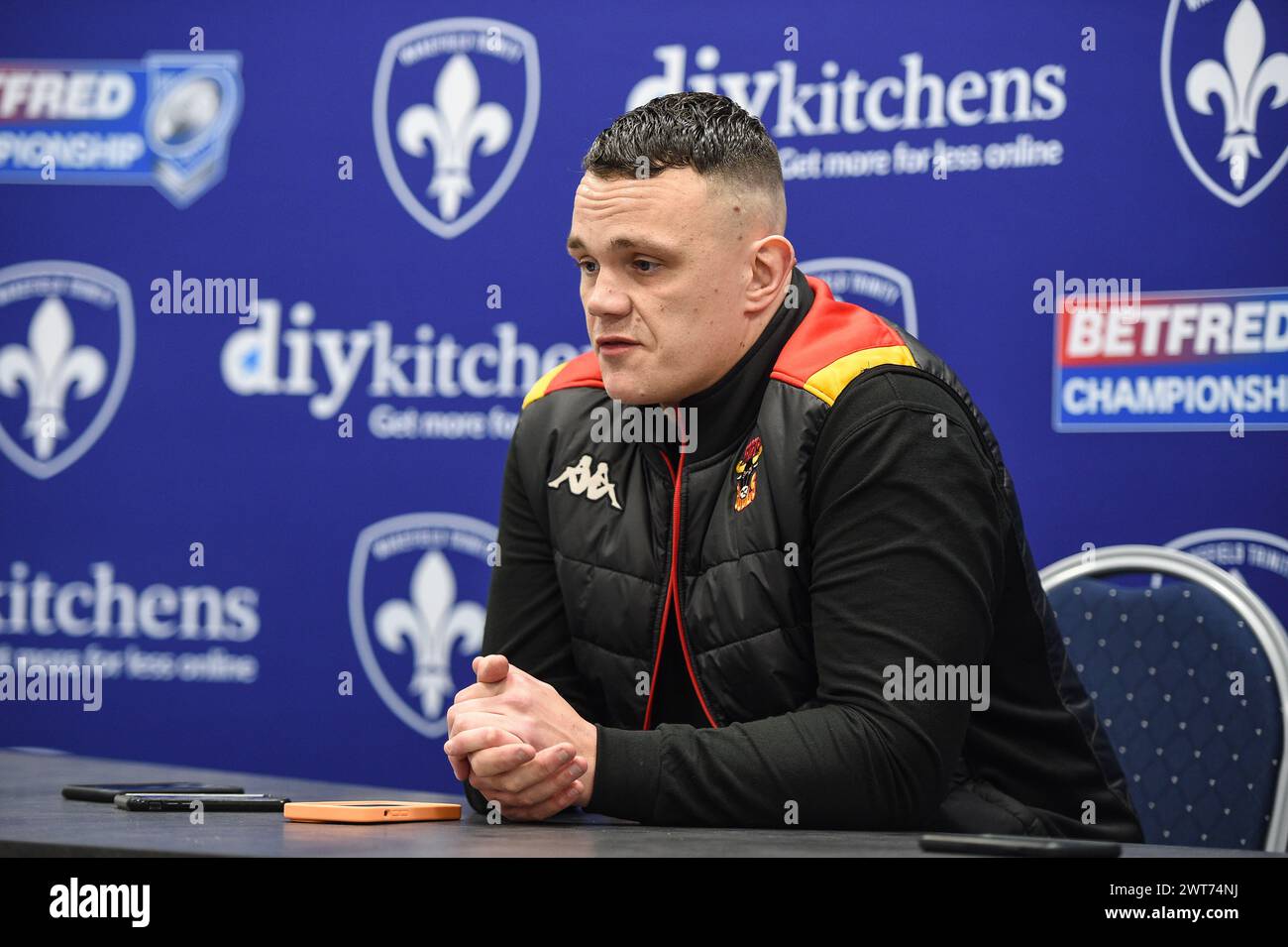 Wakefield, England – 15. März 2024 Trainer der Bradford Bulls Eamon O ...