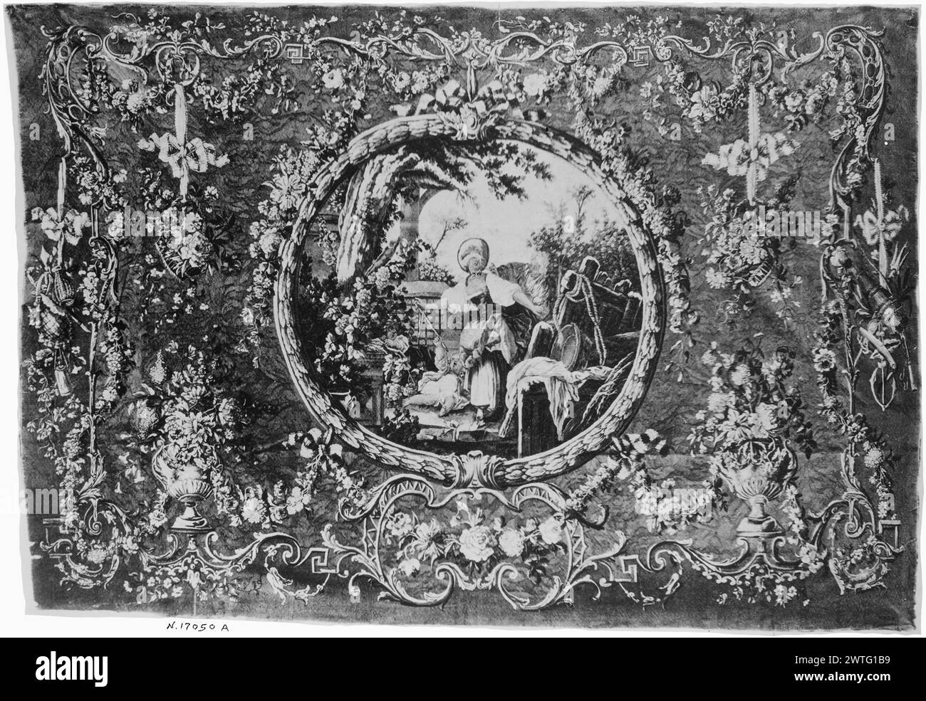 Blindmans Bluff mit Dame und Kindern. Unbekannt ca. 1770-1800 Gobelin Materialien/Techniken ...