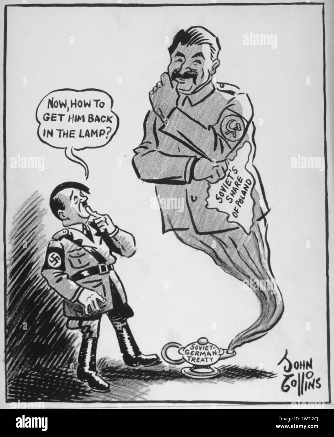 Hitler cartoon Schwarzweiß-Stockfotos und -bilder - Alamy