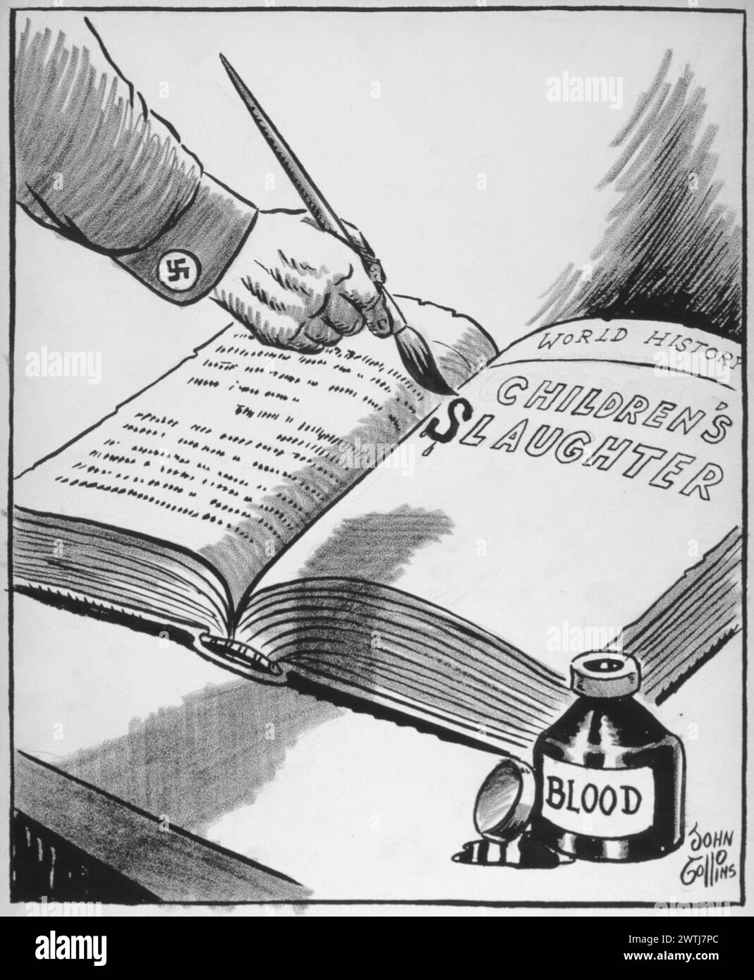 Hitler cartoon Schwarzweiß-Stockfotos und -bilder - Alamy