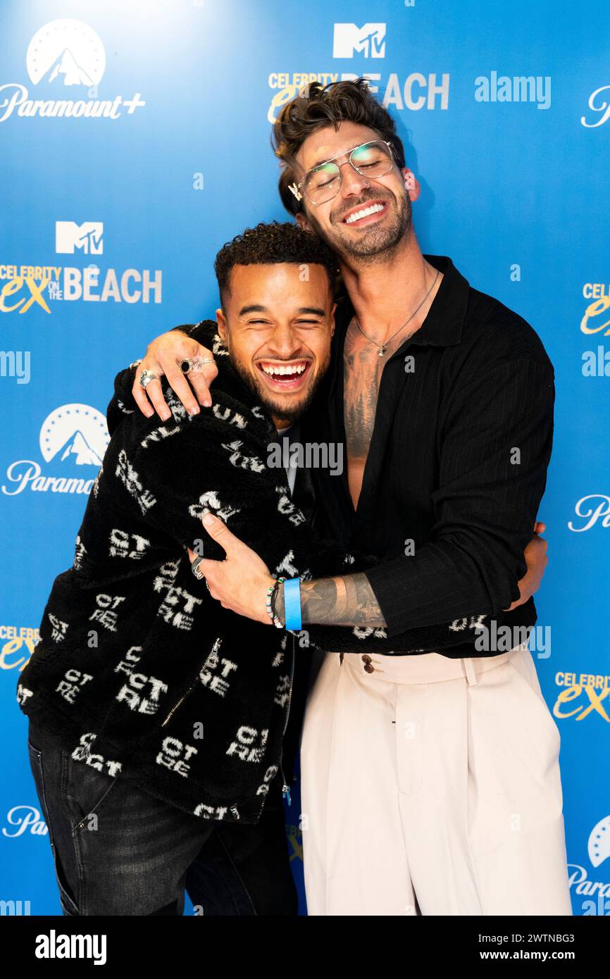 Toby Aromolaran (links) und Chris Taylor nahmen an der Celebrity Ex on ...