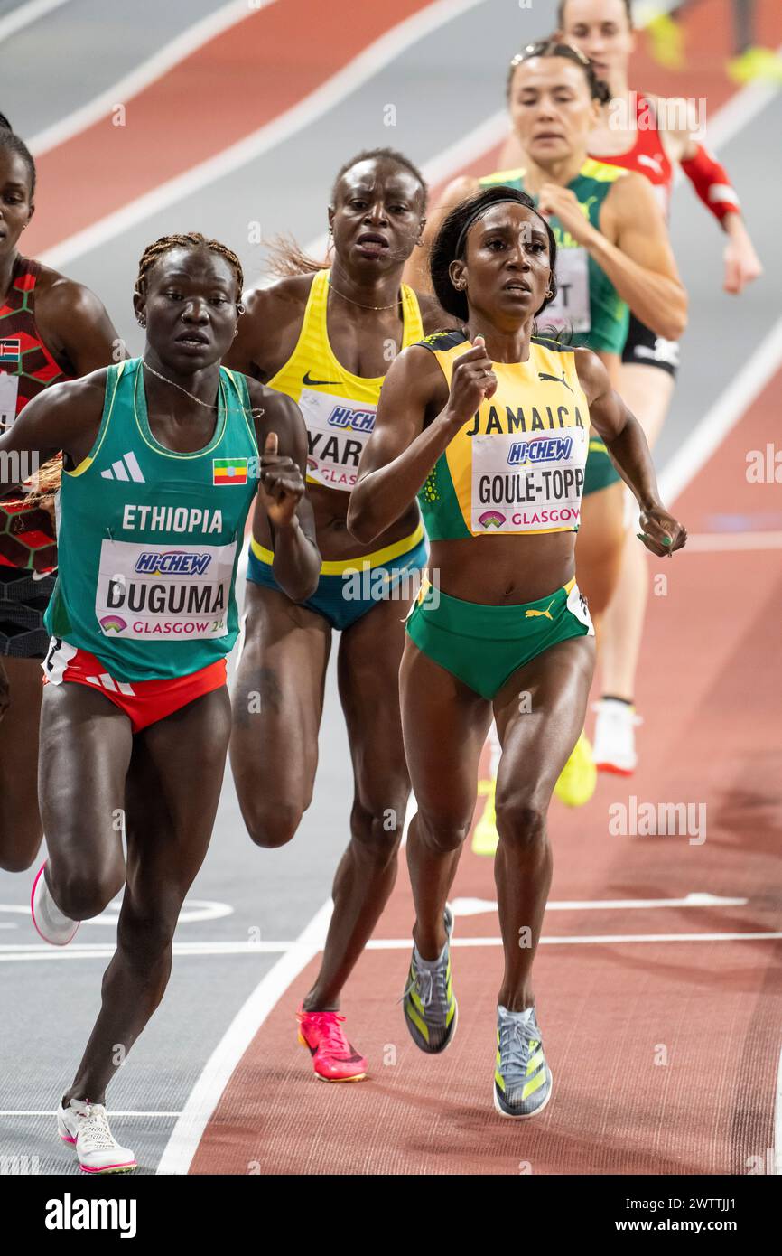 Tsige Duguma aus Äthiopien und Natoya Goule-Toppin aus Jamaika traten ...