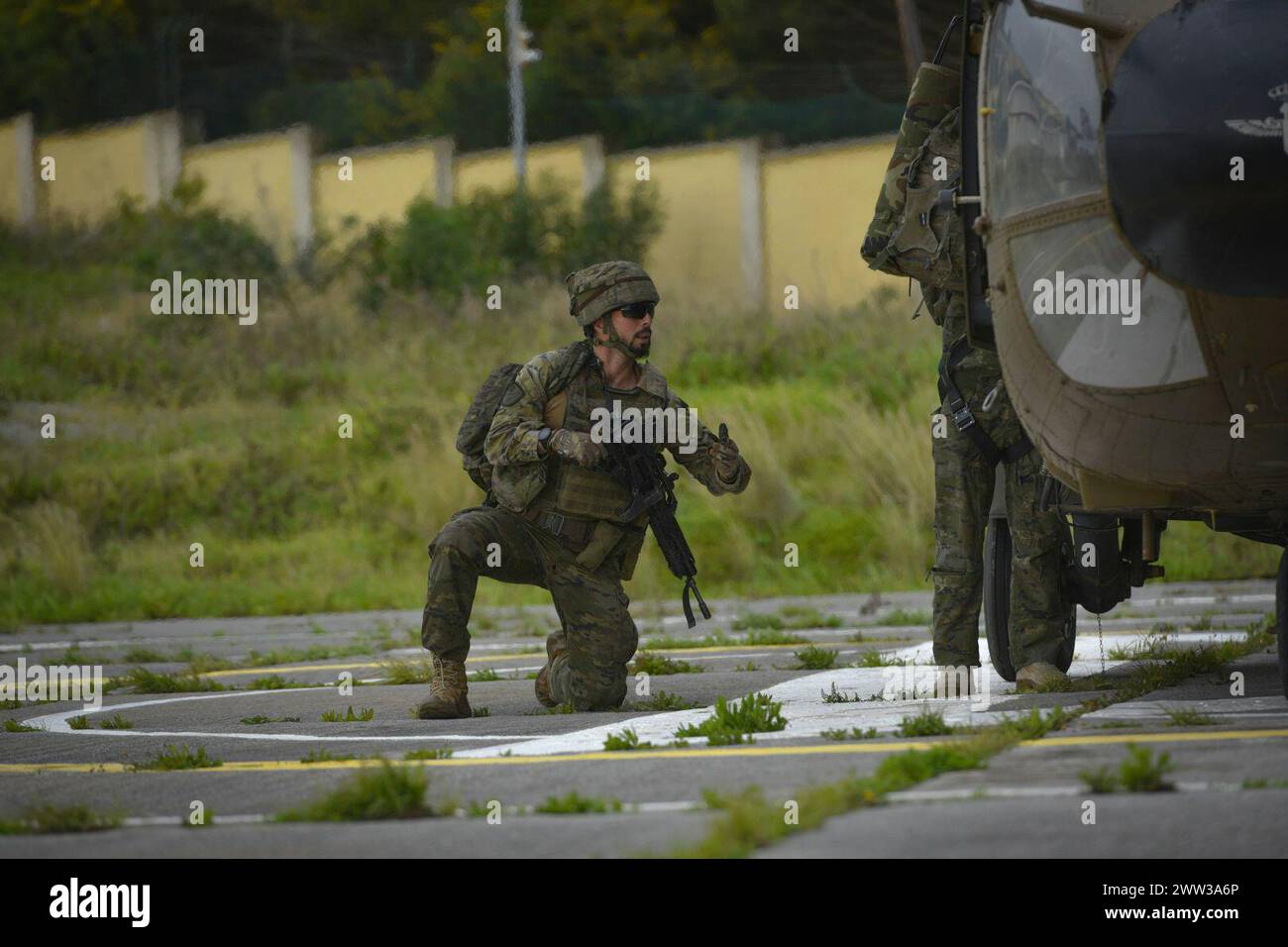 A soldier during an exercise, on March 21, 2024, in Ceuta (Spain). The ...