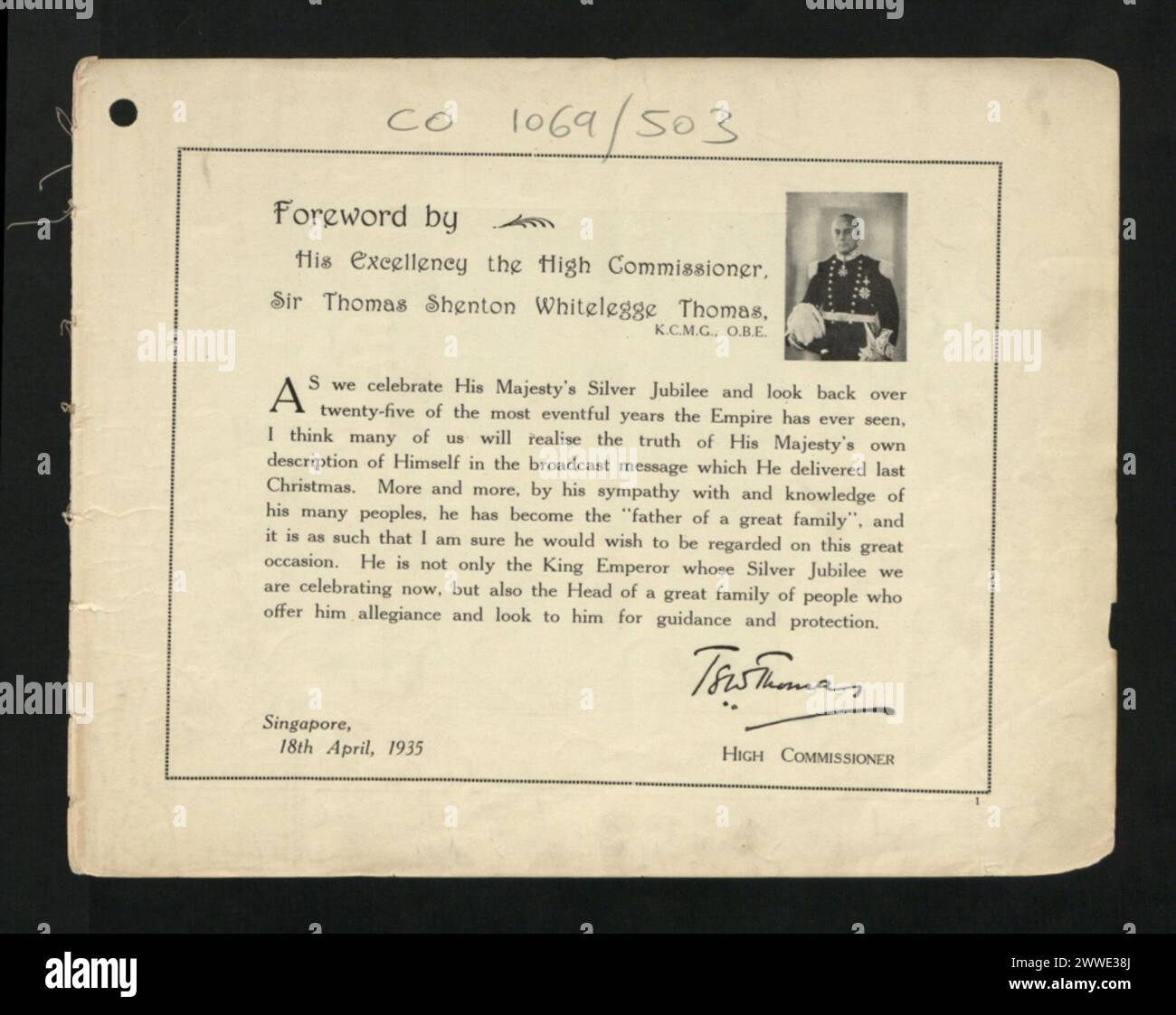 Sir thomas shenton whitelegge thomas -Fotos und -Bildmaterial in hoher ...