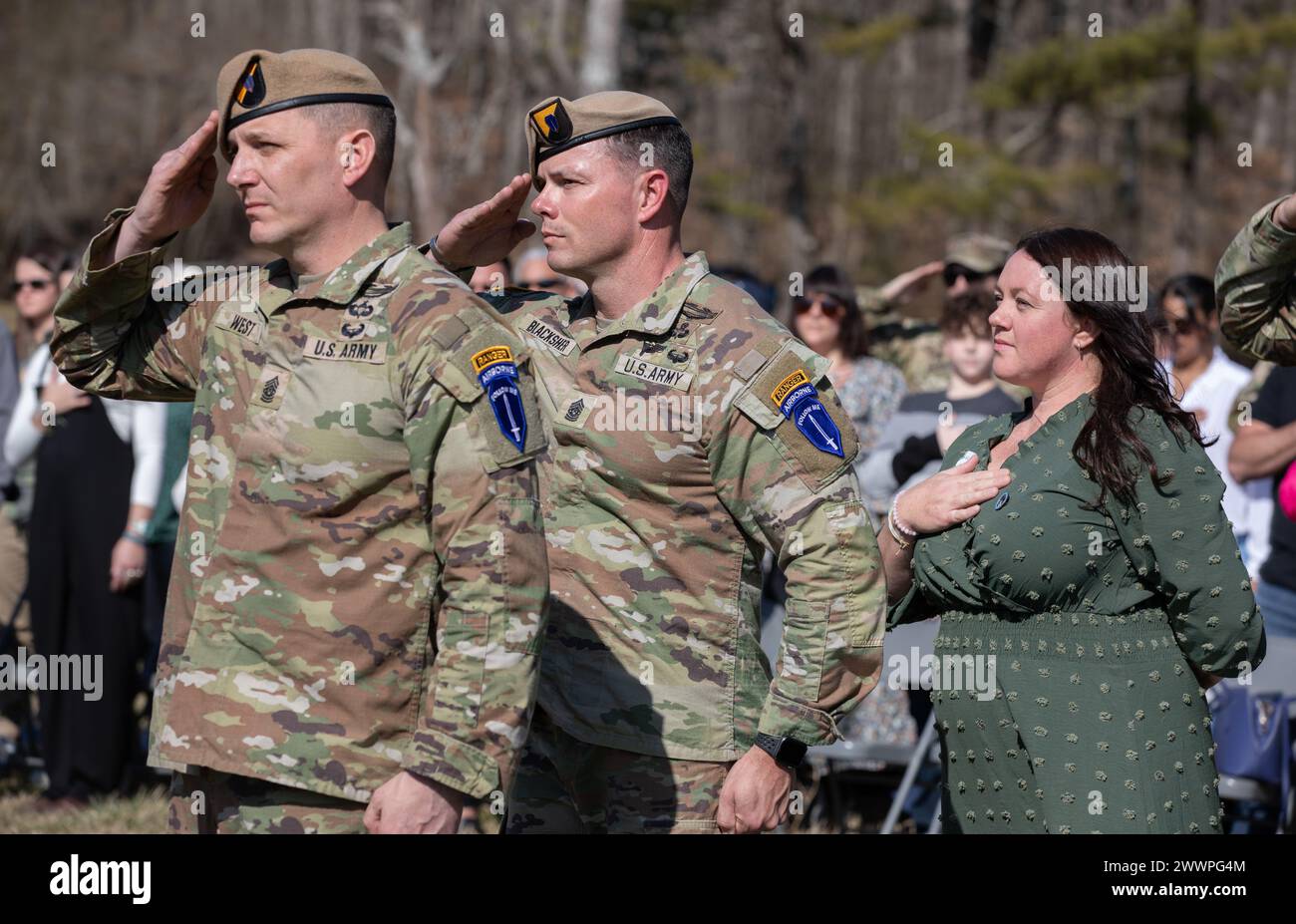Eine Gruppe von U.S. Army Rangers, die dem 5. Ranger Training Battalion ...